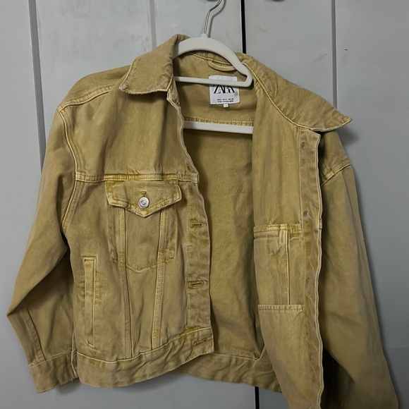 Jackets & Coats | Zara Yellow Denim Jacket | Poshmark
